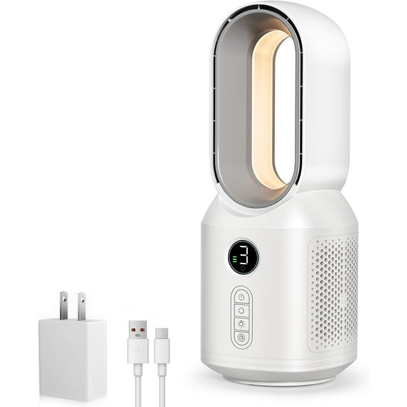 Desk Fan,13 Inch Portable Bladeless Fan, Small Quiet Office Fan with ...