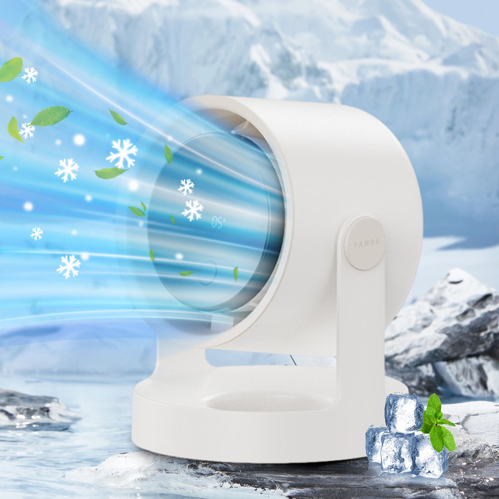 Desk Fan with Battery Operated, Quiet Digital Display Personal Fan 360 ...