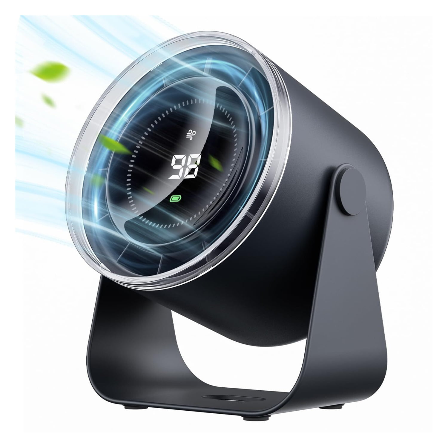 Desk Fan with Battery Operated, Quiet Digital Display Portable Fan for ...