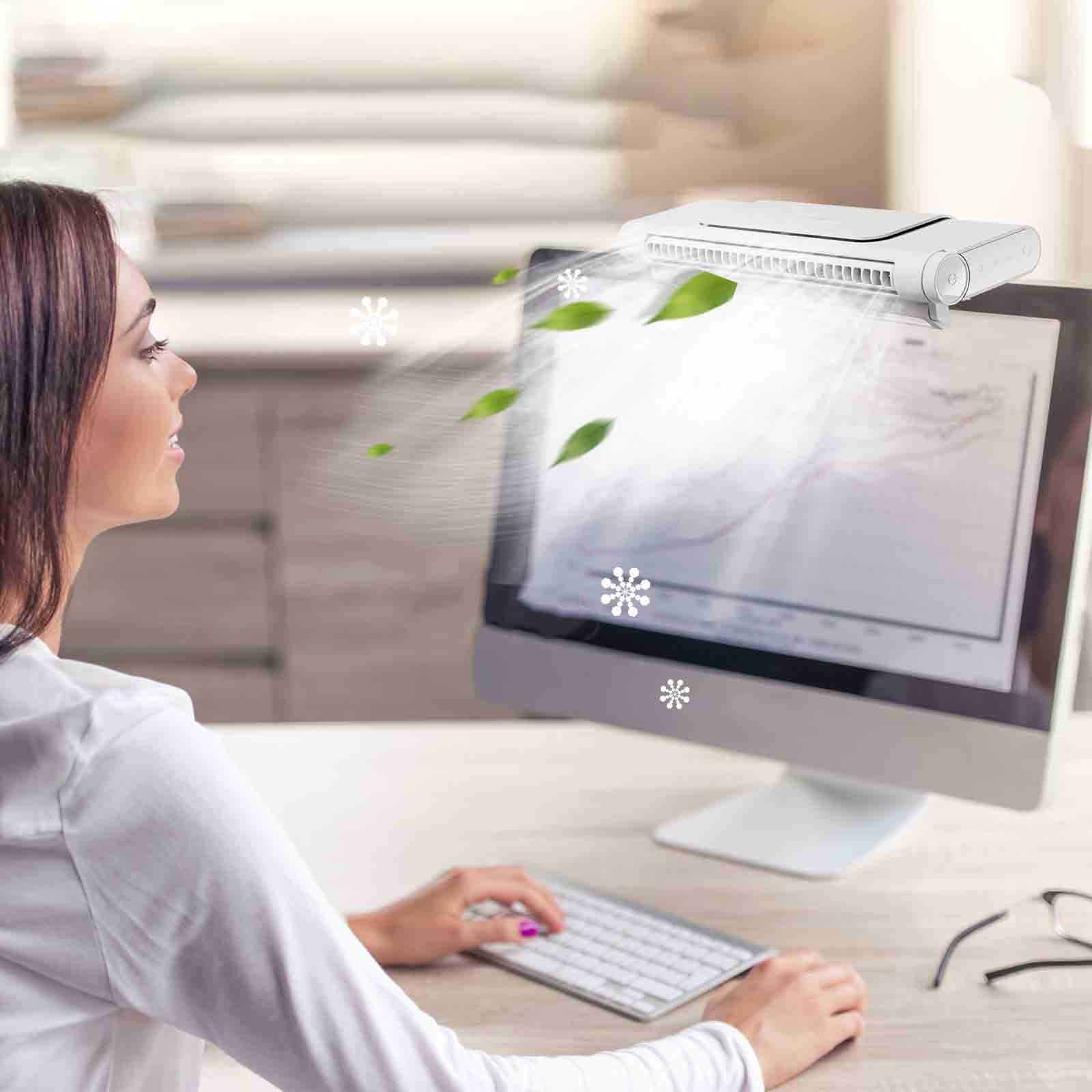 Desk Fan Desktop Tower Fan Computer Display Screen Hanging Screen Fan ...