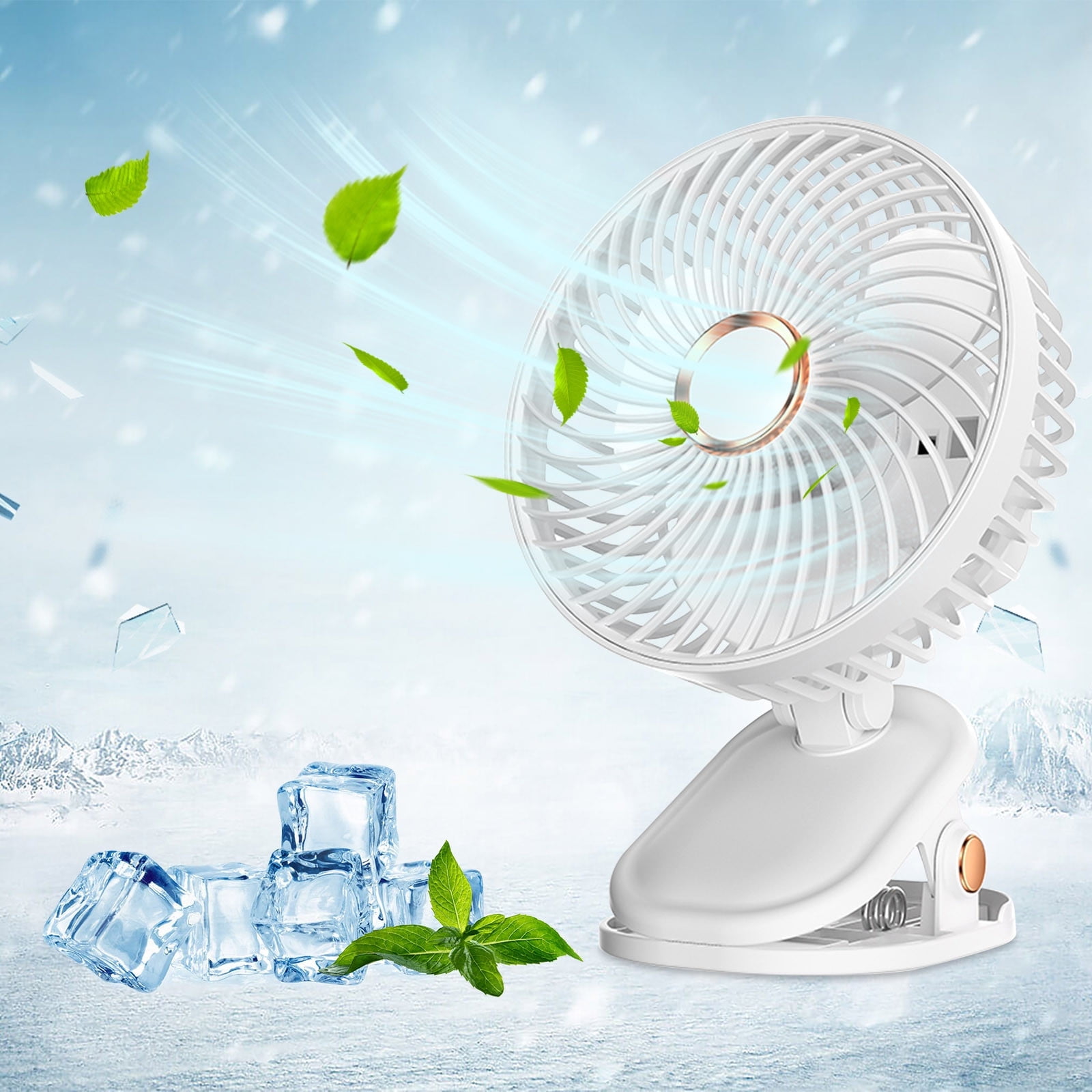 Desk Fan Folding Light Clip Fan USB Charging Desktop Electric Fan ...