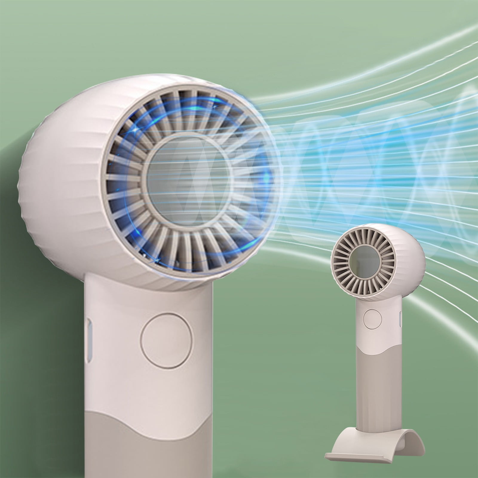 Desk Fan Handheld Turbo Fan USB Rechargeable Silent Student Dormitory ...