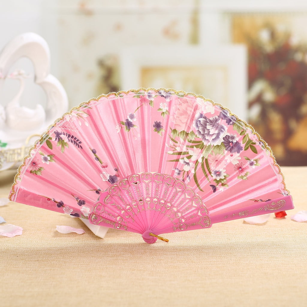 Desk Fan Noise Tall Fan Dance Wedding Party Lace Silk Folding Hand Held ...
