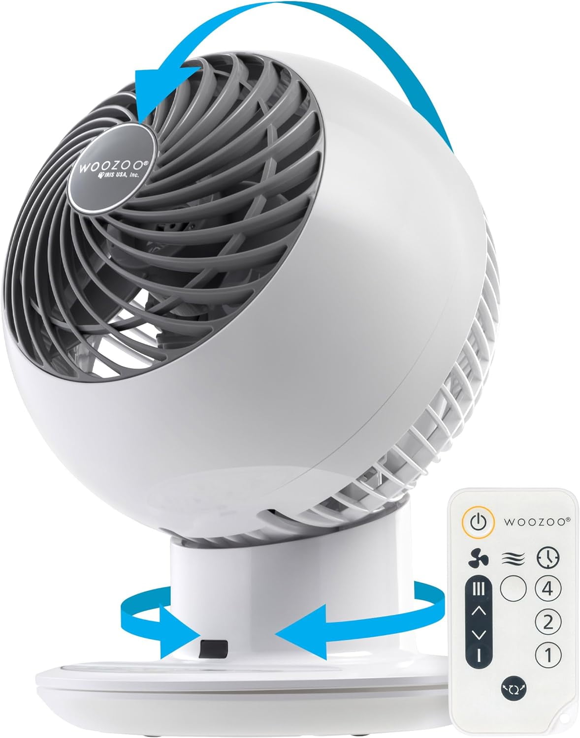 Desk Fan with Remote, Oscillating Table Air Circulator, 5 Speeds, 82ft ...