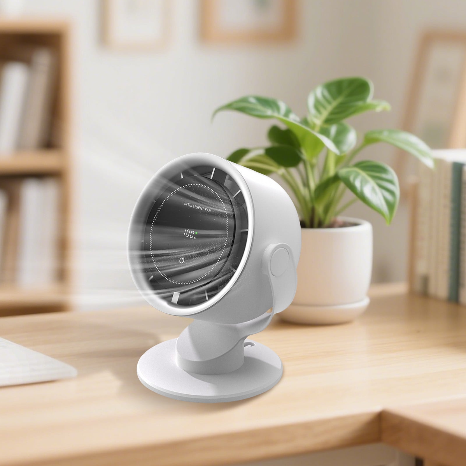 Desk Fan, Small Quiet Usb Rechargeable Fan 100-Speed Digital Display ...