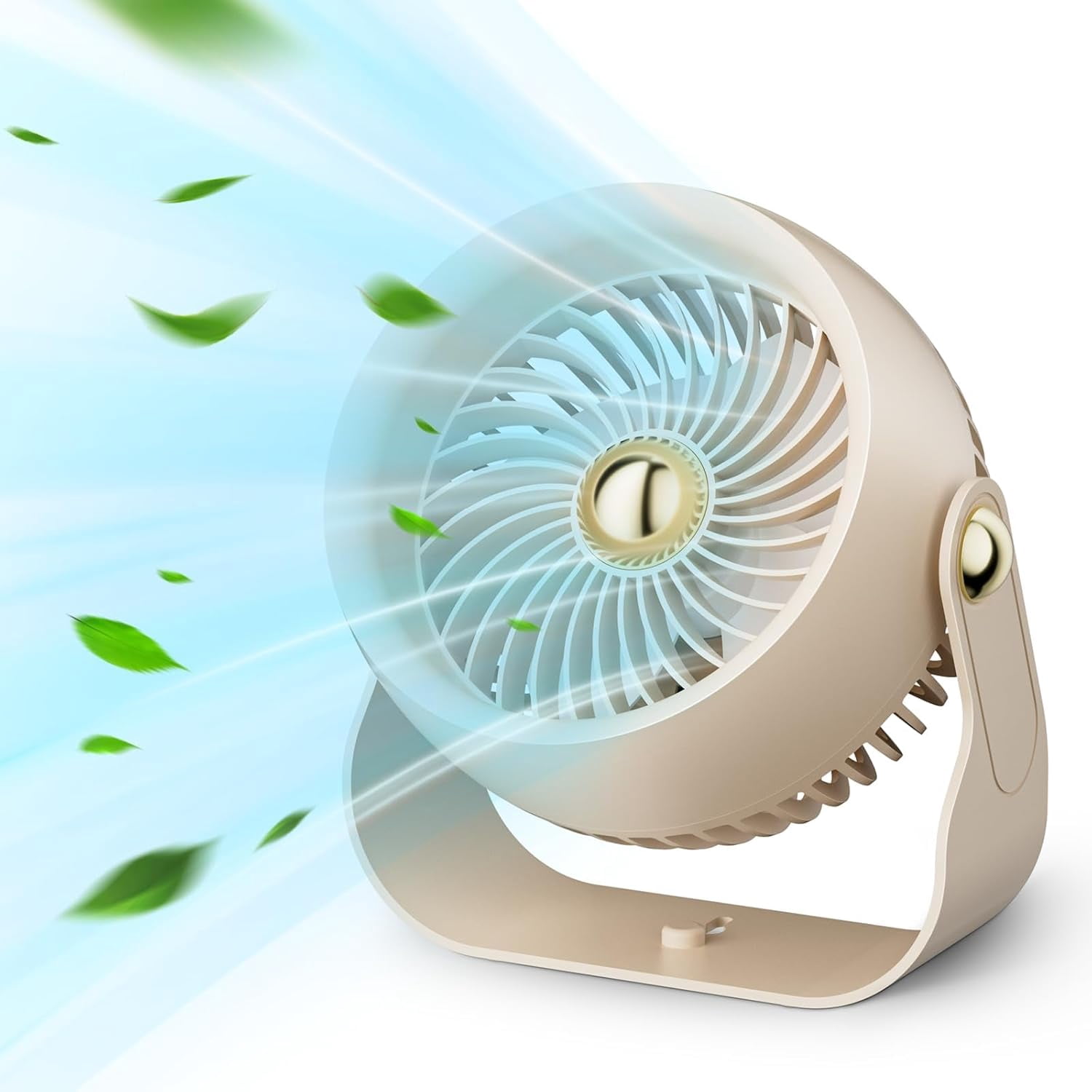 Desk Fan: Table Fan Small Portable Rechargeable with 6000 mAh Battery ...