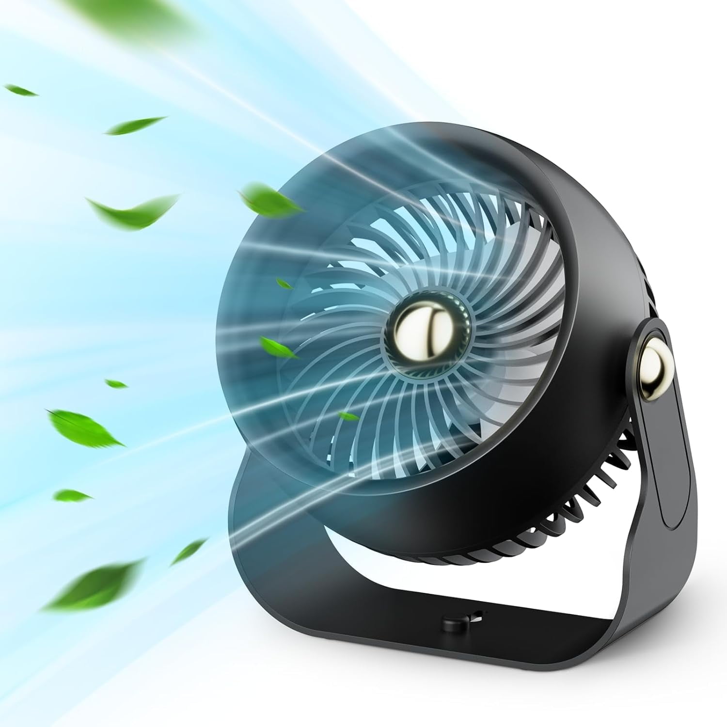 Desk Fan: Table Fan Small Portable Rechargeable with 6000 mAh Battery ...