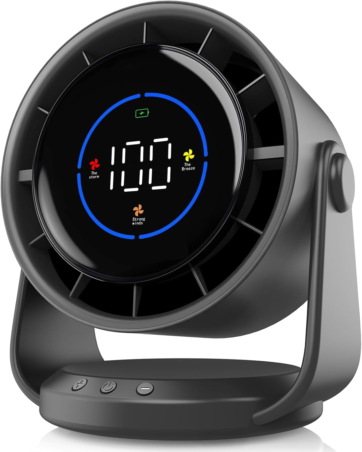 Desk Fan, Turbo Table Fan for Bedroom, 100-Speed Digital Display, Low ...