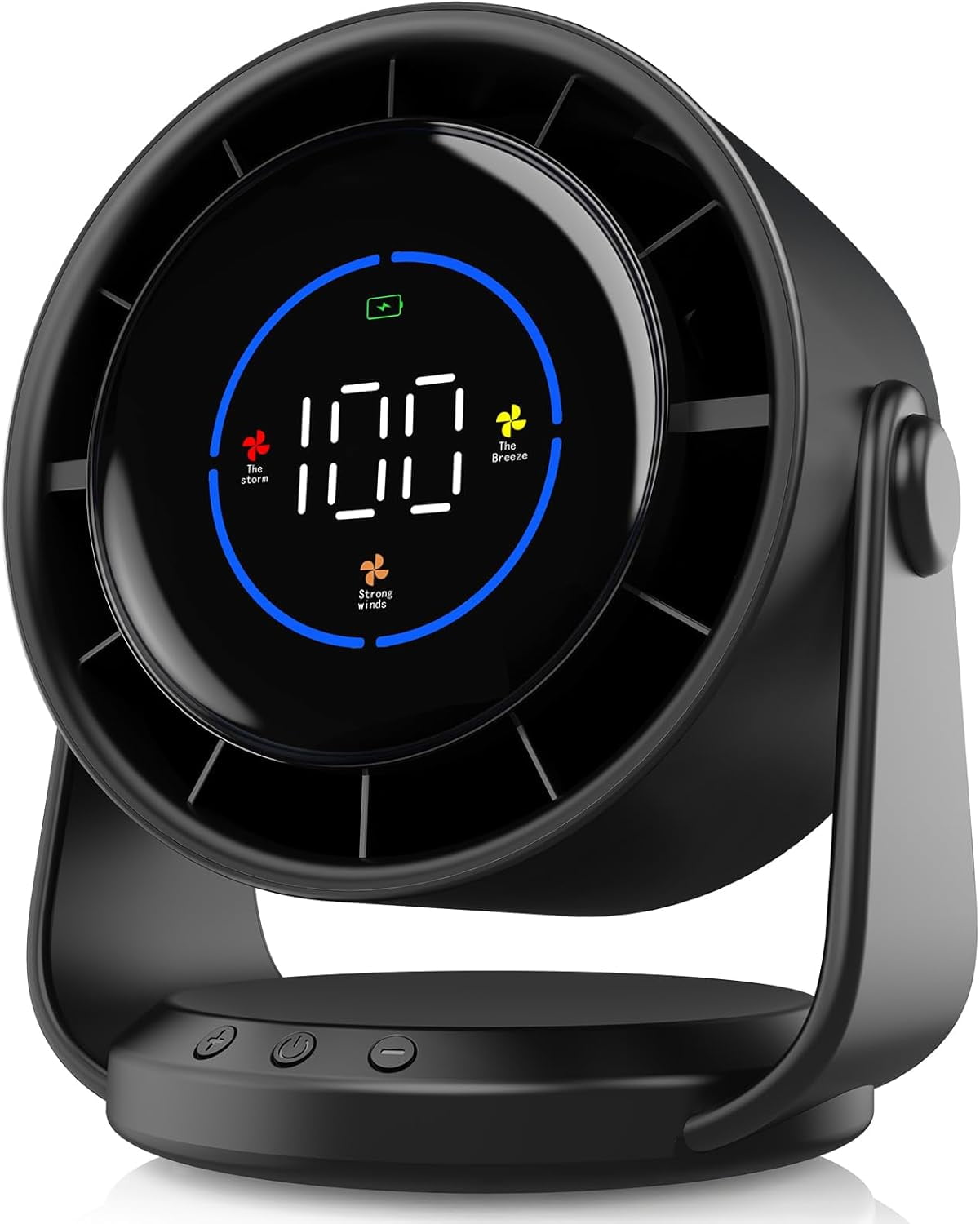 Desk Fan, Turbo Table Fan for Bedroom, 100-Speed Digital Display, Low ...