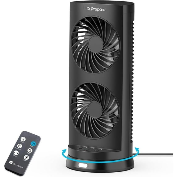 Desk Fan USB Tower Cooling Fan with Remote Control, DC Motor Portable ...