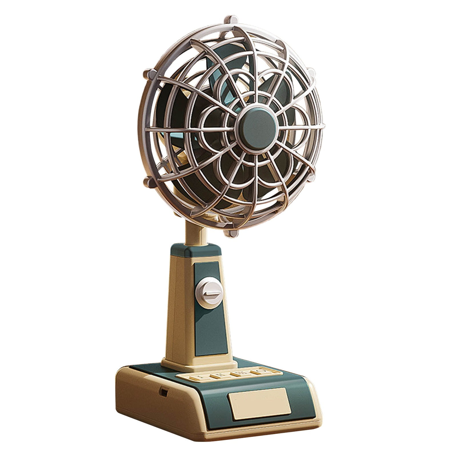 Desk Fan| Usb Rechargeable Quiet | Portable Tabletop | Vintage Personal ...