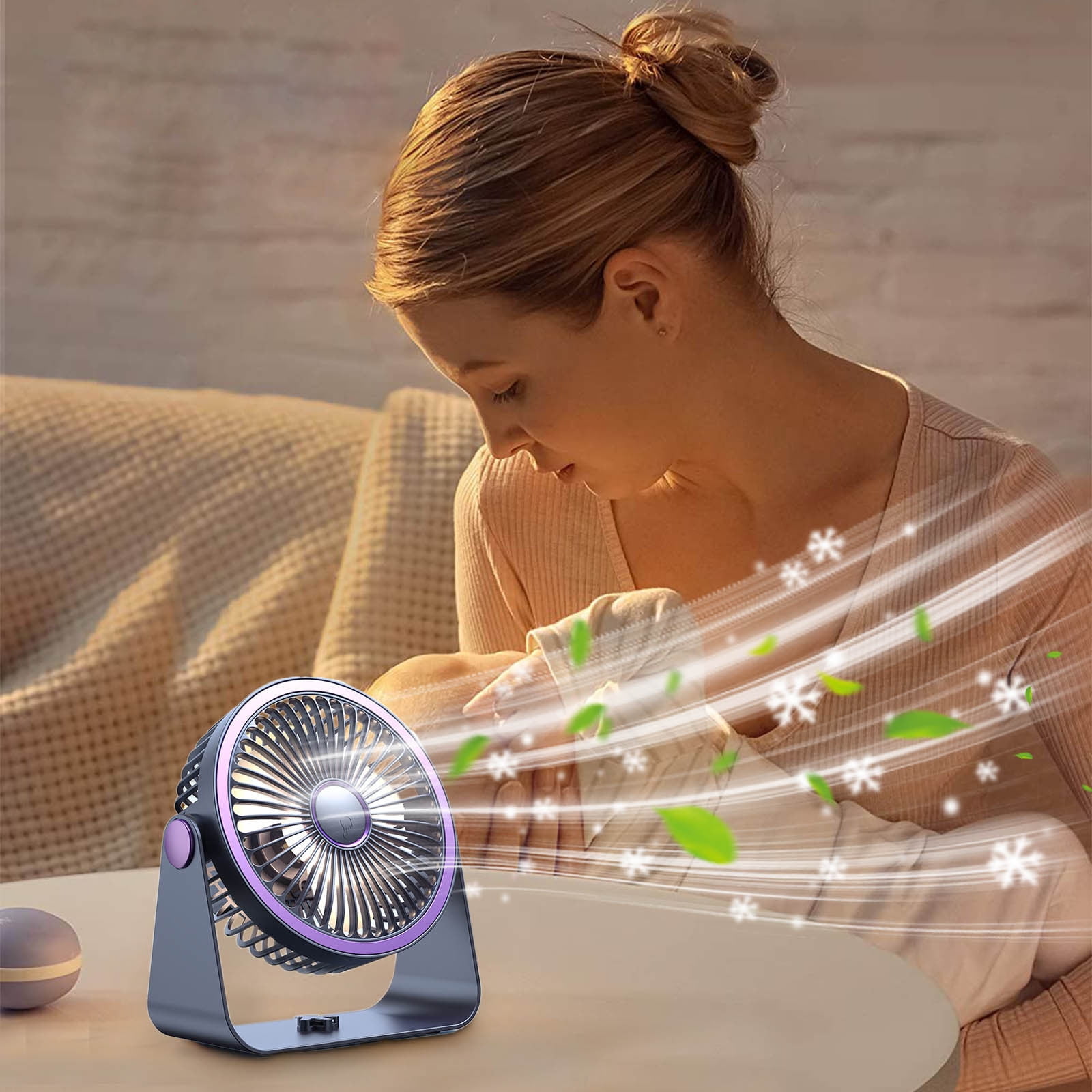 Desk Fans Clearance, USB Air Circulation Fan Eddy Rechargeable Night ...
