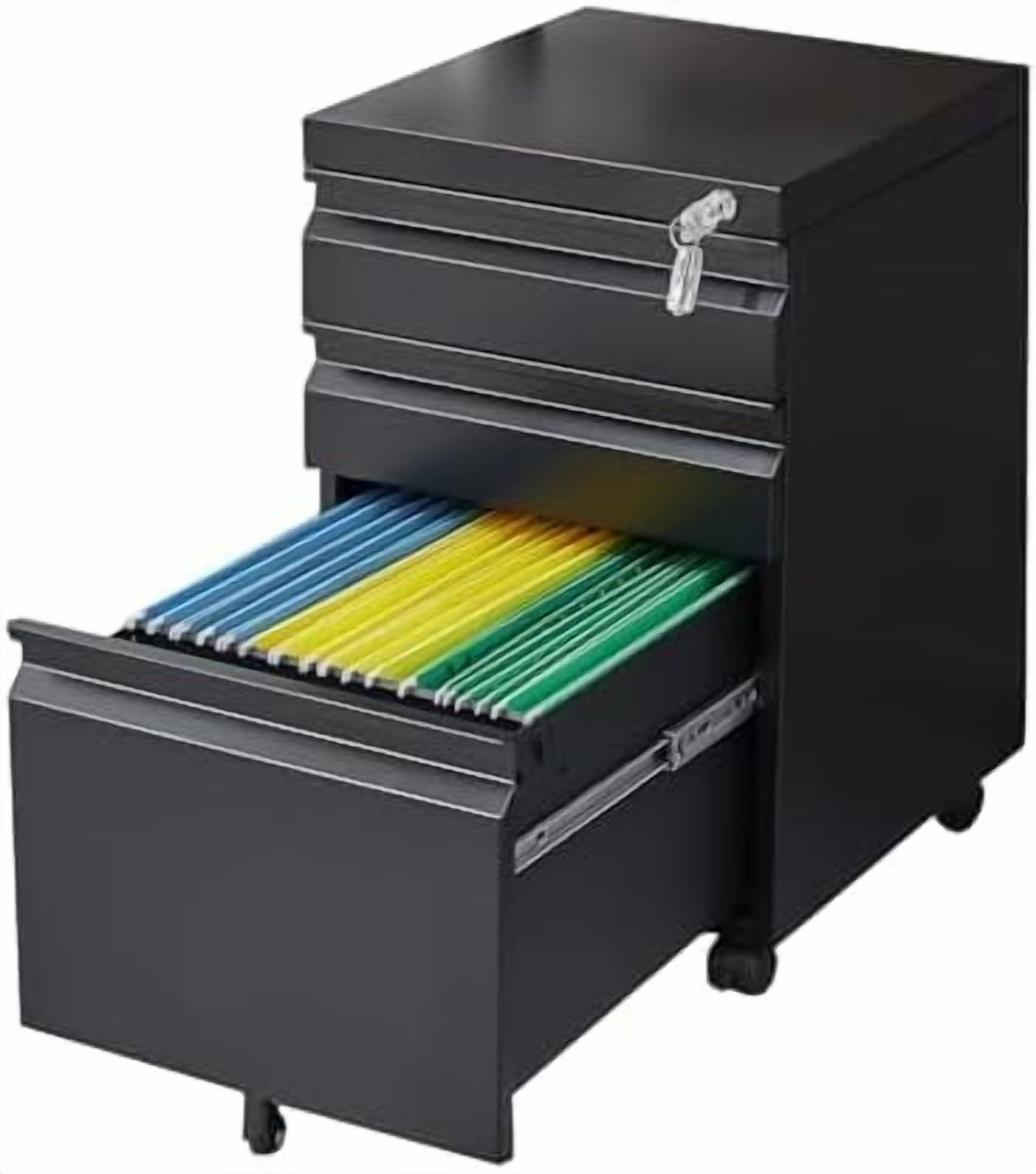 Under Desk File Cabinet, 3 Drawer File Cabinet - Lockable Office File ...