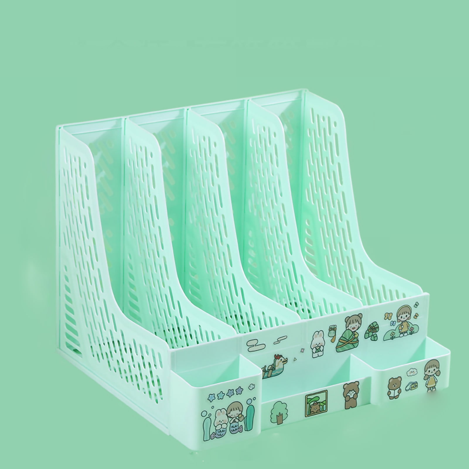 Desk File Organizer 4 Compartments Color Desktop File Storage Rack ...