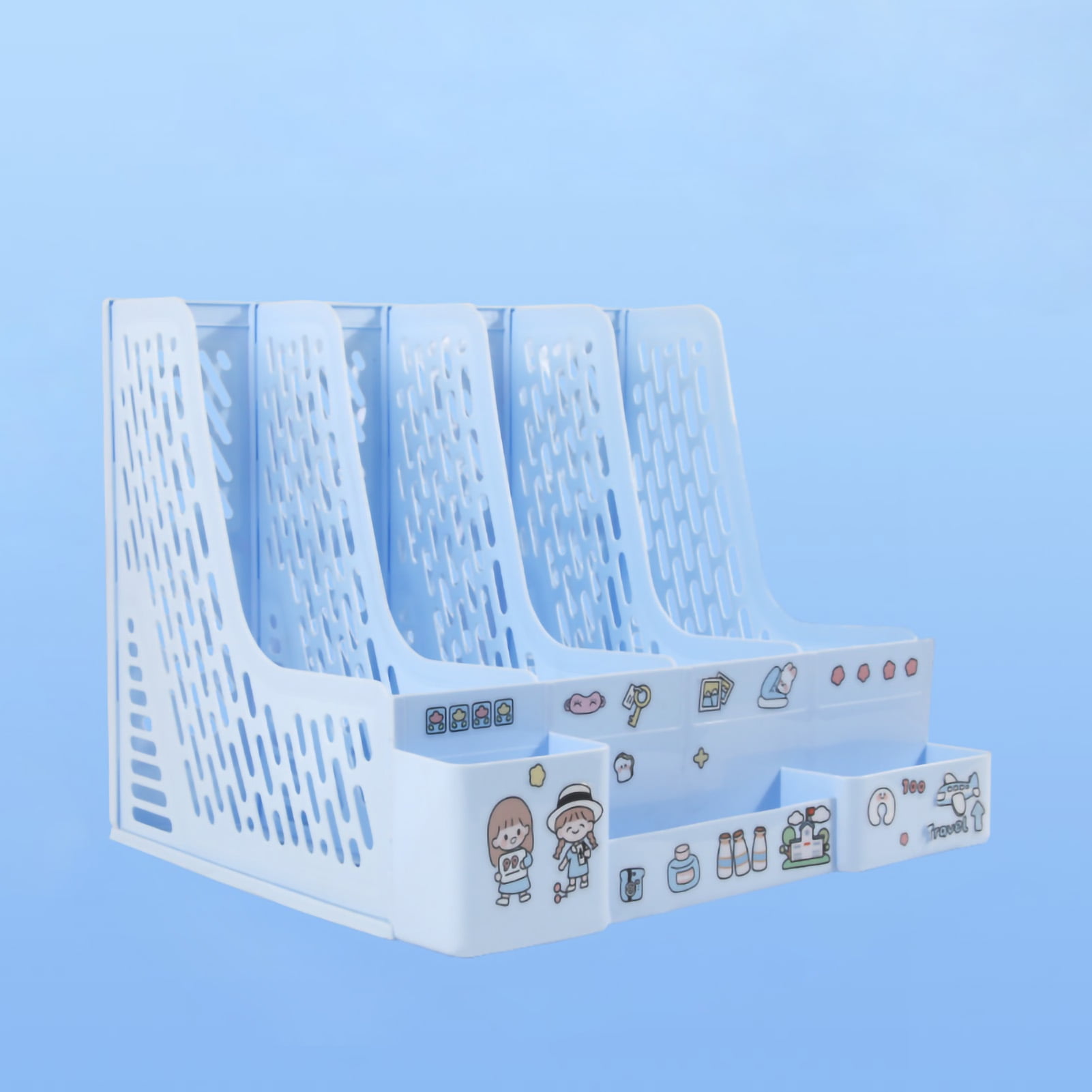 Desk File Organizer 4 Compartments Color Desktop File Storage Rack ...