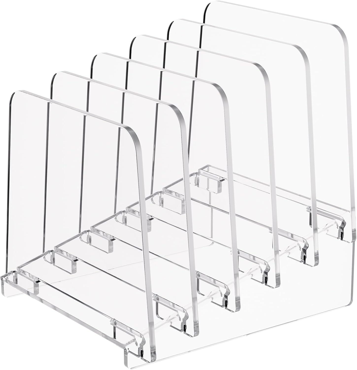 Desk File Organizer, 5-Section Vertical Acrylic Filing Folders Holder ...