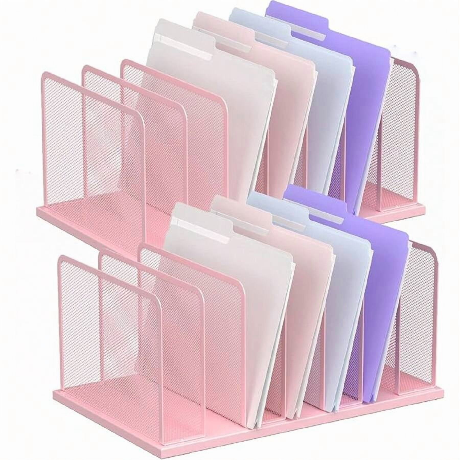 Desk File Organizer 5 Sections Upright Mesh Desktop Organizer File ...