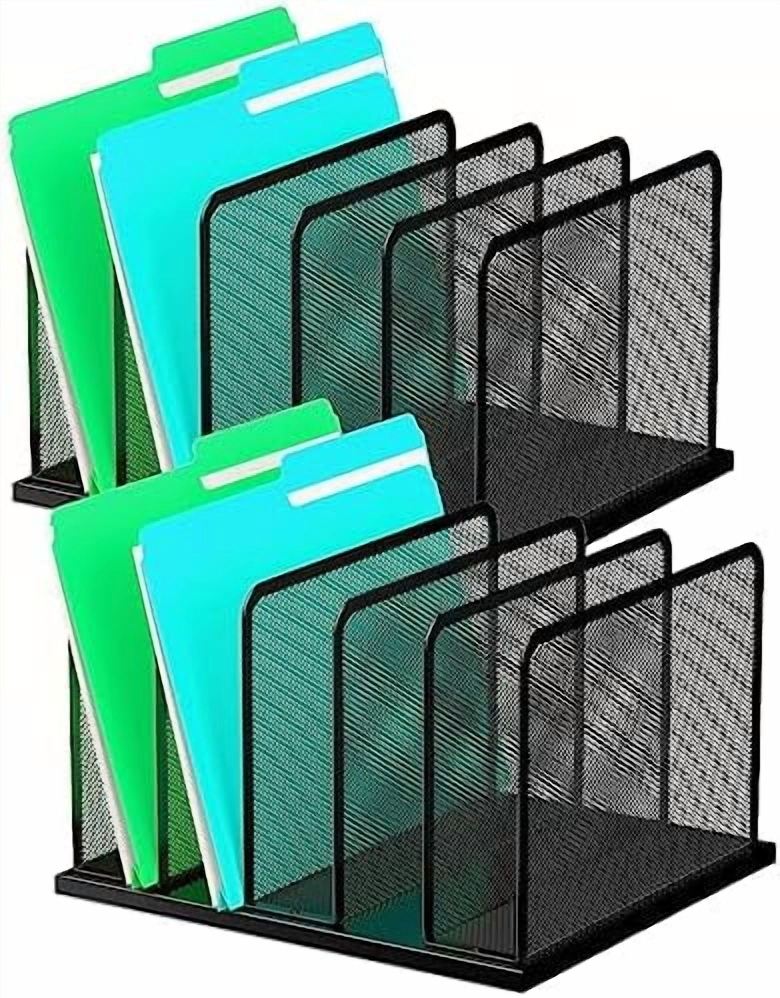 Desk File Organizer 5 Upright Mesh Desktop Organizer File Sorter Office ...