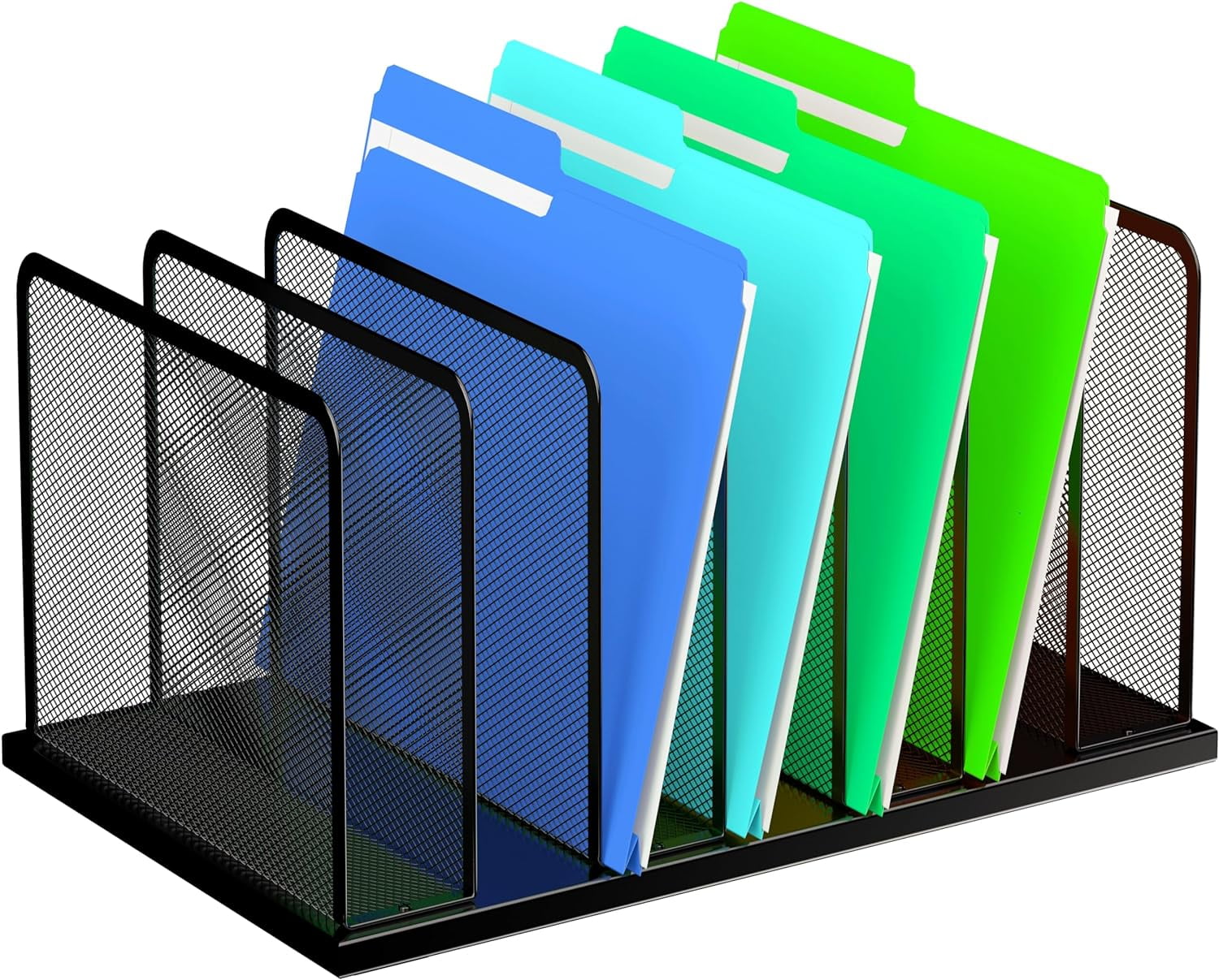 Desk File Organizer 7 Upright Mesh Desktop Organizer File Sorter Office ...