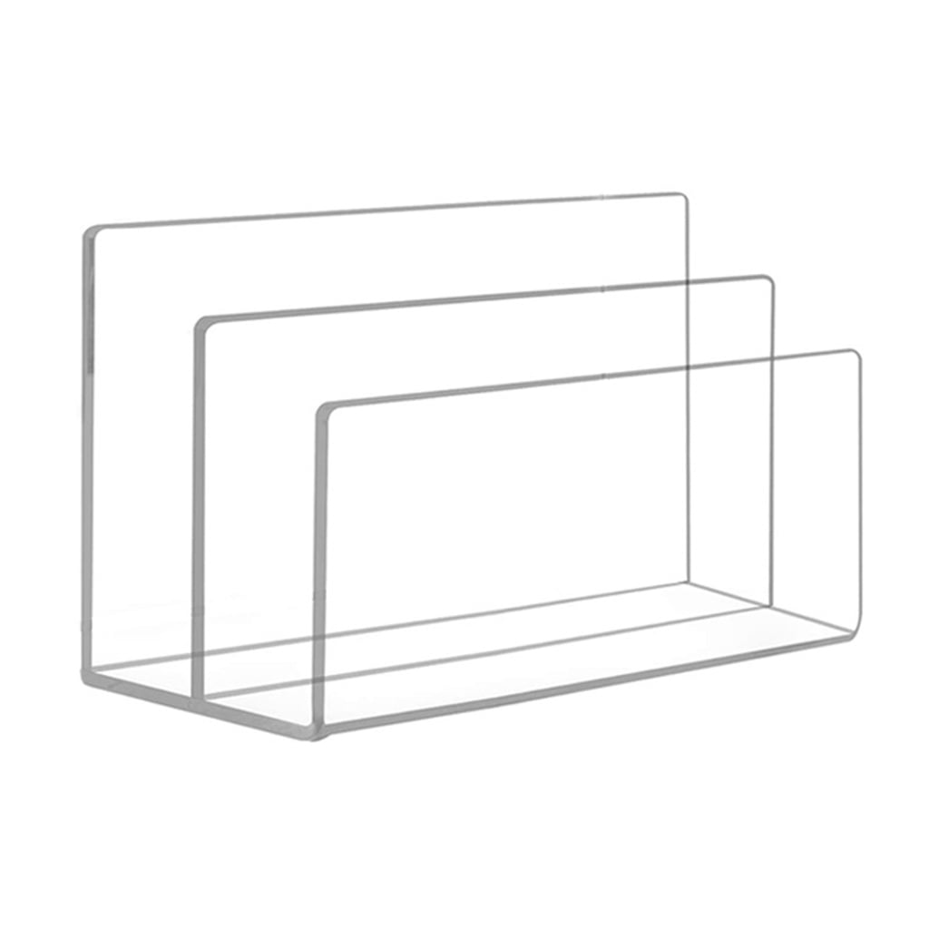 Desk File Organizer Acrylic File Folder File Sorter 2 Compartments ...
