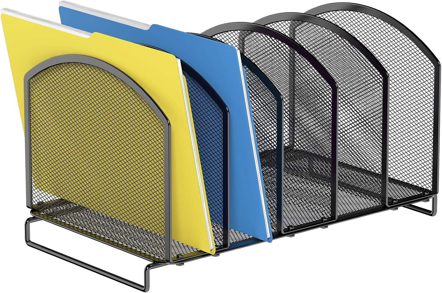 Desk File Organizer Mail Holder Organizer, 5 Sections Upright Mesh ...