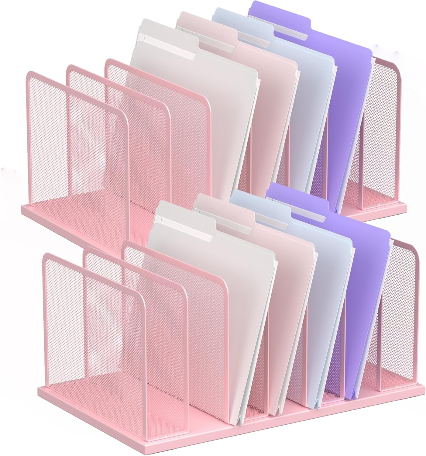 Desk File Organizer Upright Mesh Desktop Organizer File Sorter Office ...