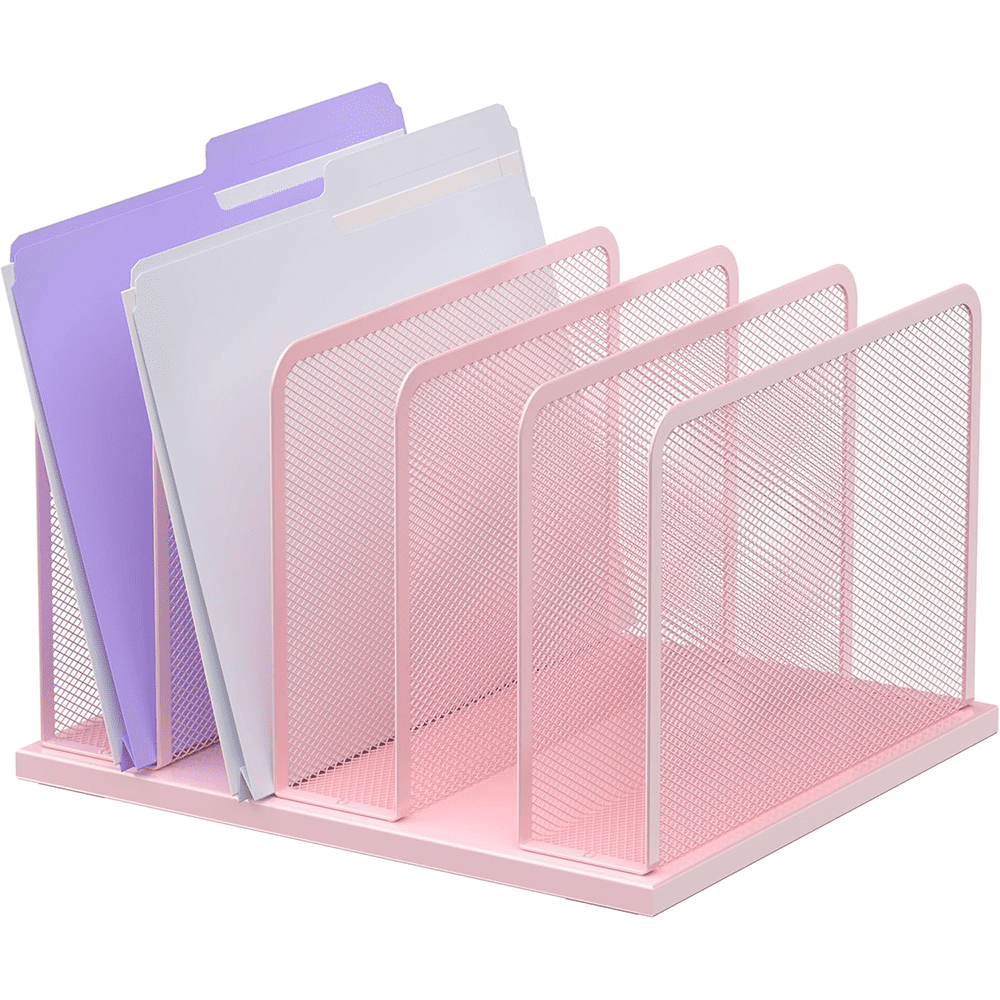Desk File Organizer, Upright Mesh Desktop Organizer File Sorter Office ...