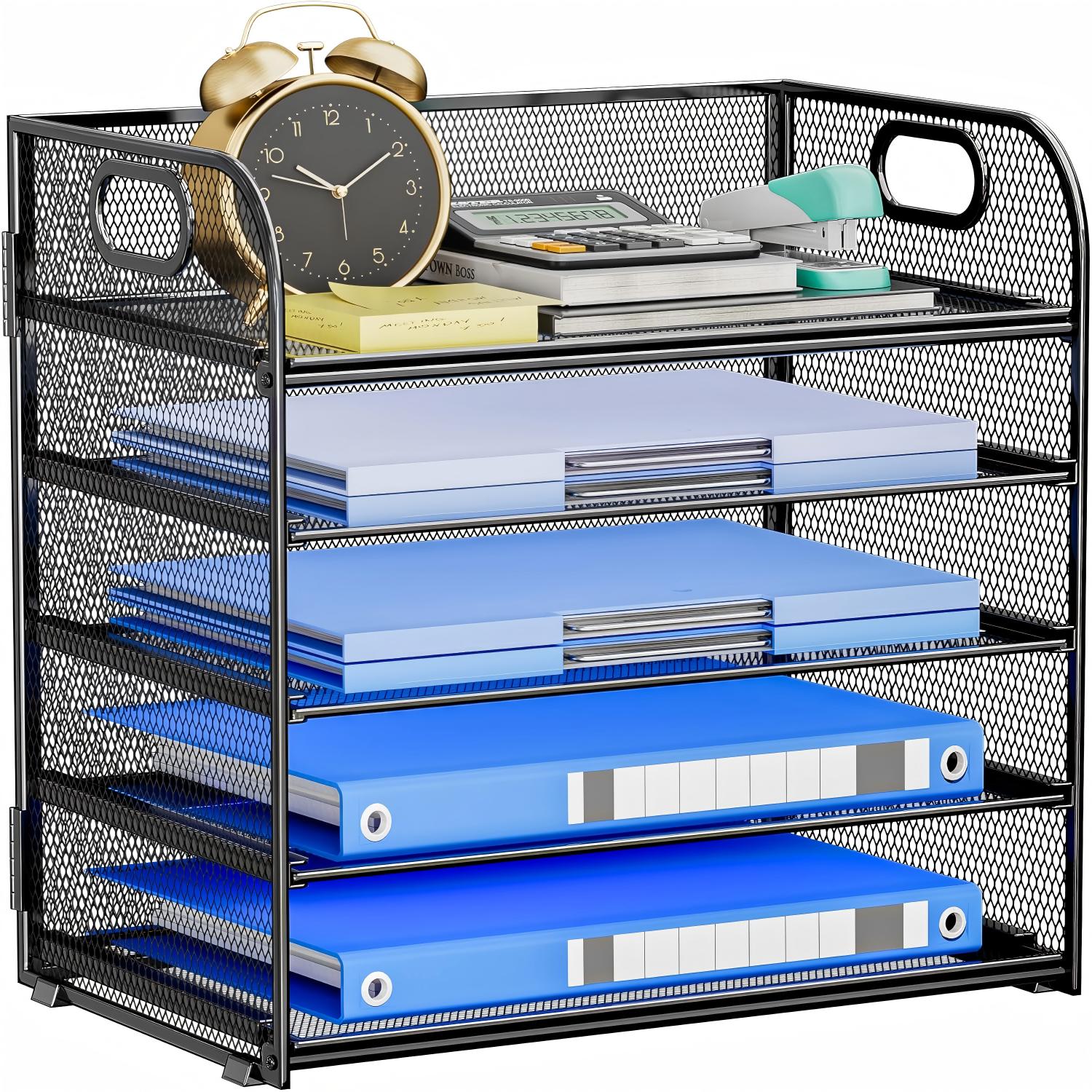Behome Desk File Organizer, 5 Trays Paper Organizer Letter Tray with ...
