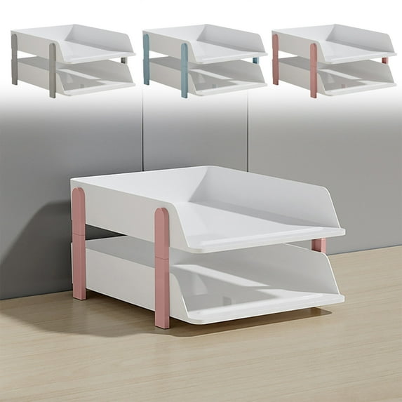 Desk File Storage Rack, Bookshelf Organizer, Metal Construction ...