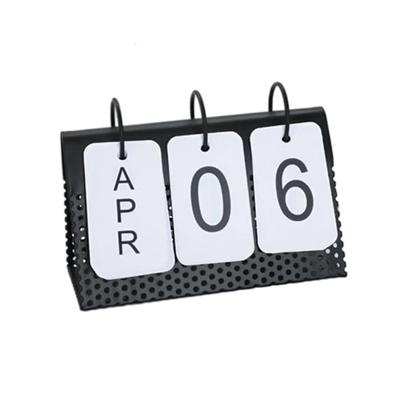 Desk Flip Calendar with Day Month Display Flipping Permanent Calendar ...