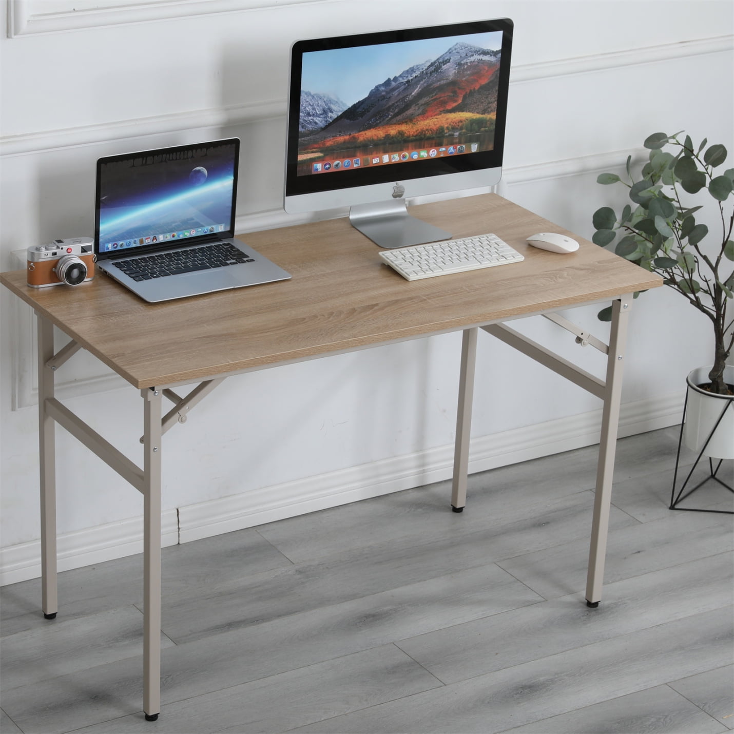 Desk, Folding Table, Computer Desk with Adjustable leg pad, Home Office ...