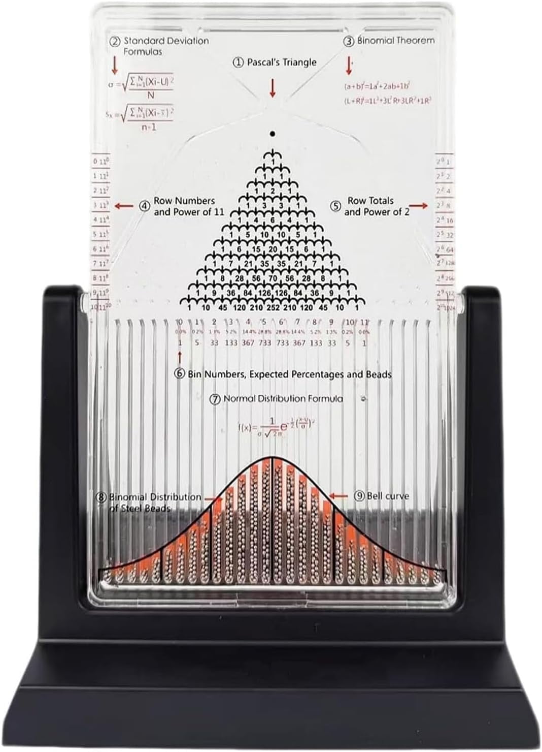 Desk Galton Board - Professional Statistical Law Demonstrator with Bell ...