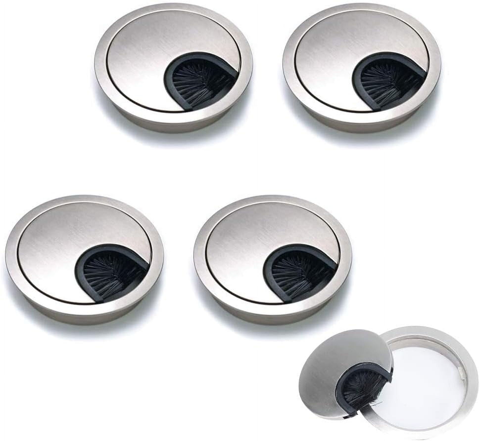 Desk Grommet For Optimal Cable Management, Brushed Silver Finish ...