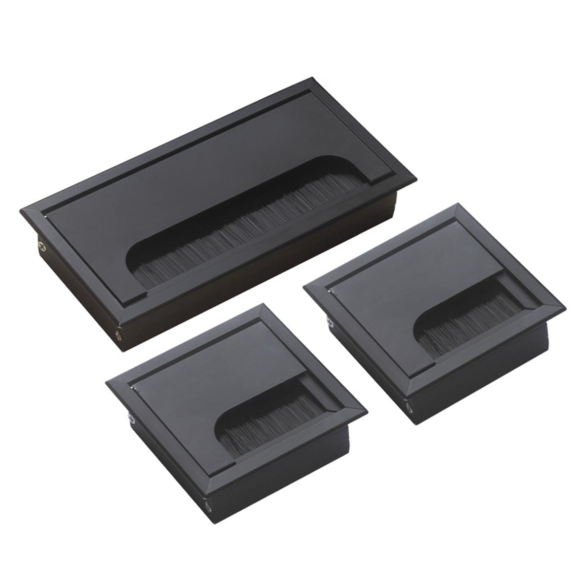 Desk Grommet, Premium Aluminum Alloy Quick Easy Install Metal Rectangle ...