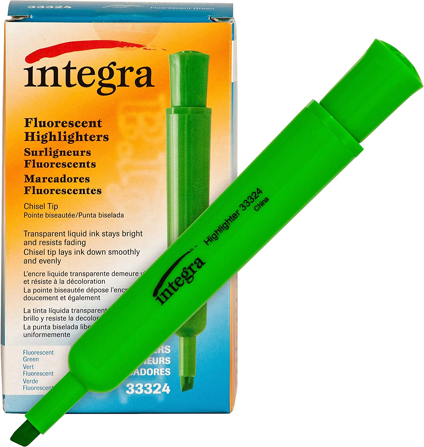 Desk Highlighter, Chisel Tip, Fluorescent Green (ITA33324) - Walmart.com
