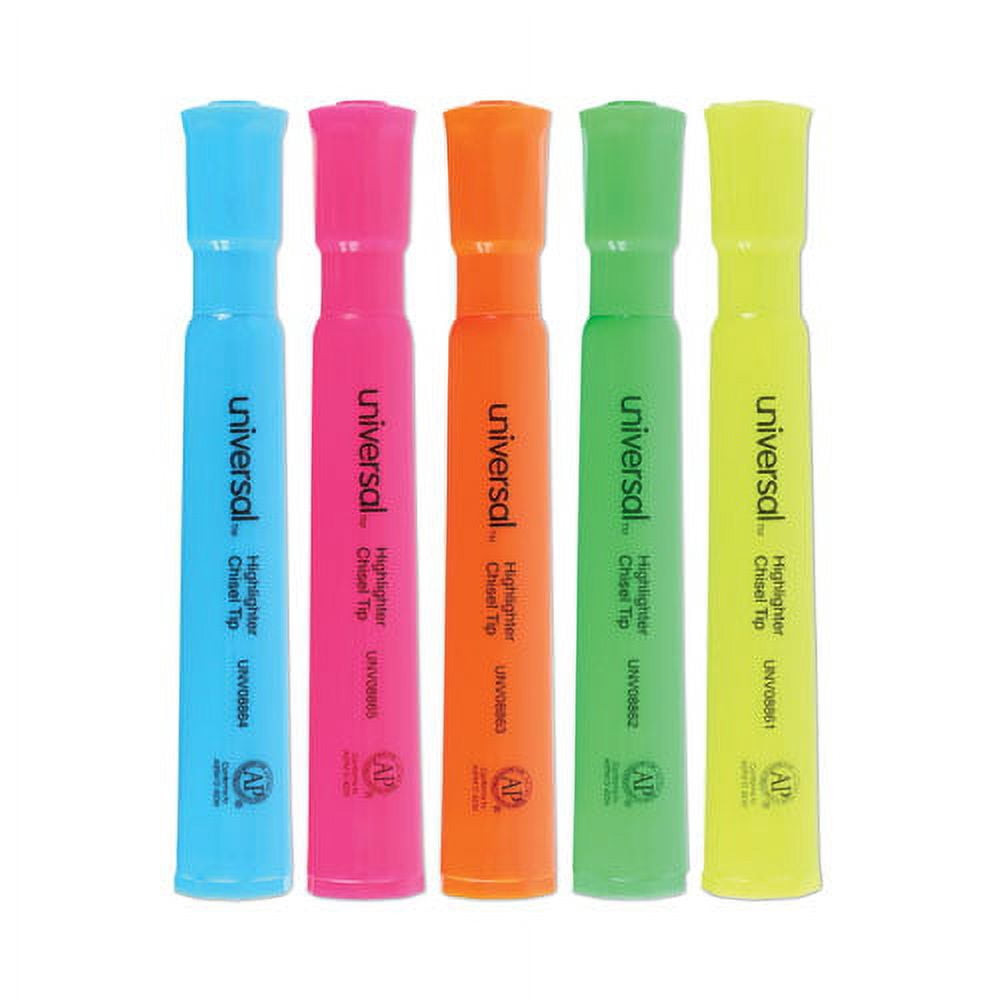 Desk Highlighters, Assorted Ink Colors, Chisel Tip, Assorted Barrel ...