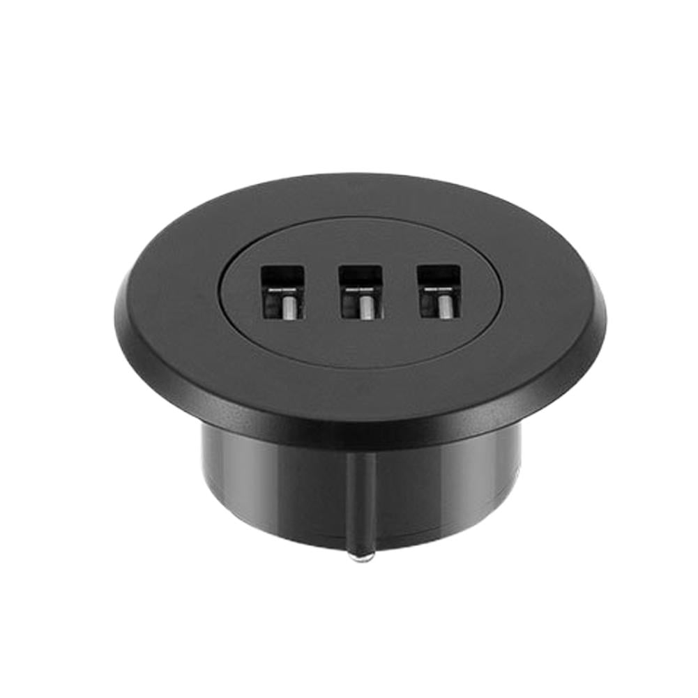 Desk Hole USB 2.0 Splitter 4-Port Hub with Locking Screws Plug and Play ...