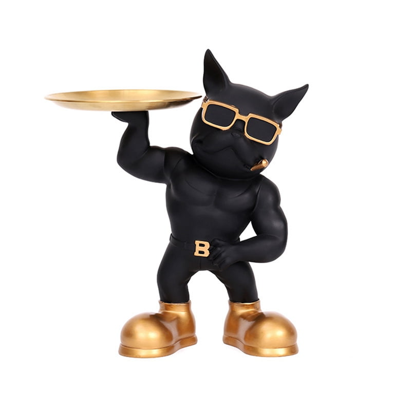 Desk Keys Holder Tray Bulldog Statue Table Ornament Storage Key Office ...