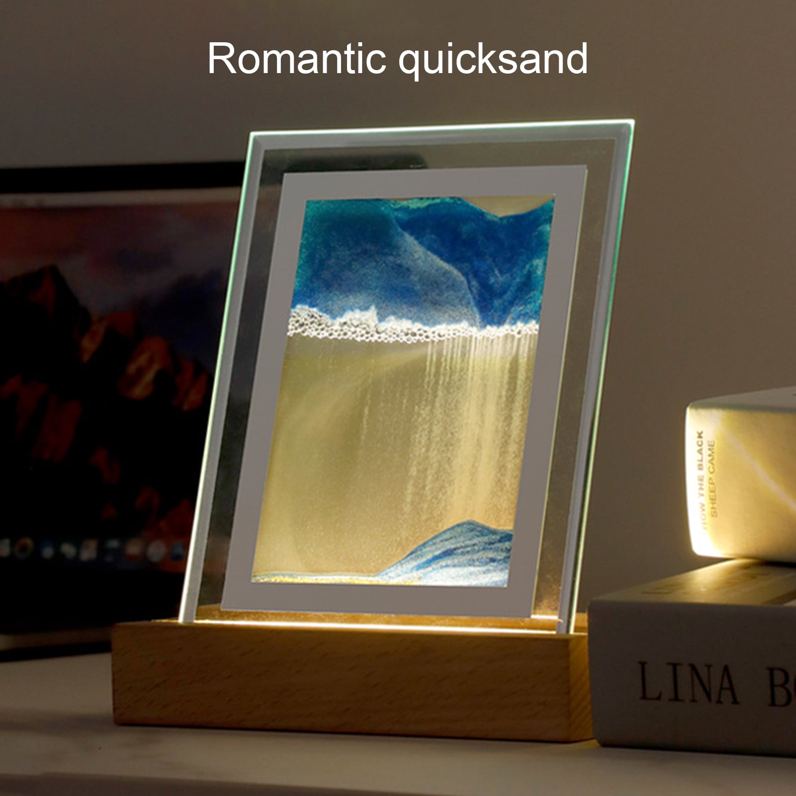 Desk Lamp 3D Glass Dynamic Decorative USB Powered Energy-saving ...