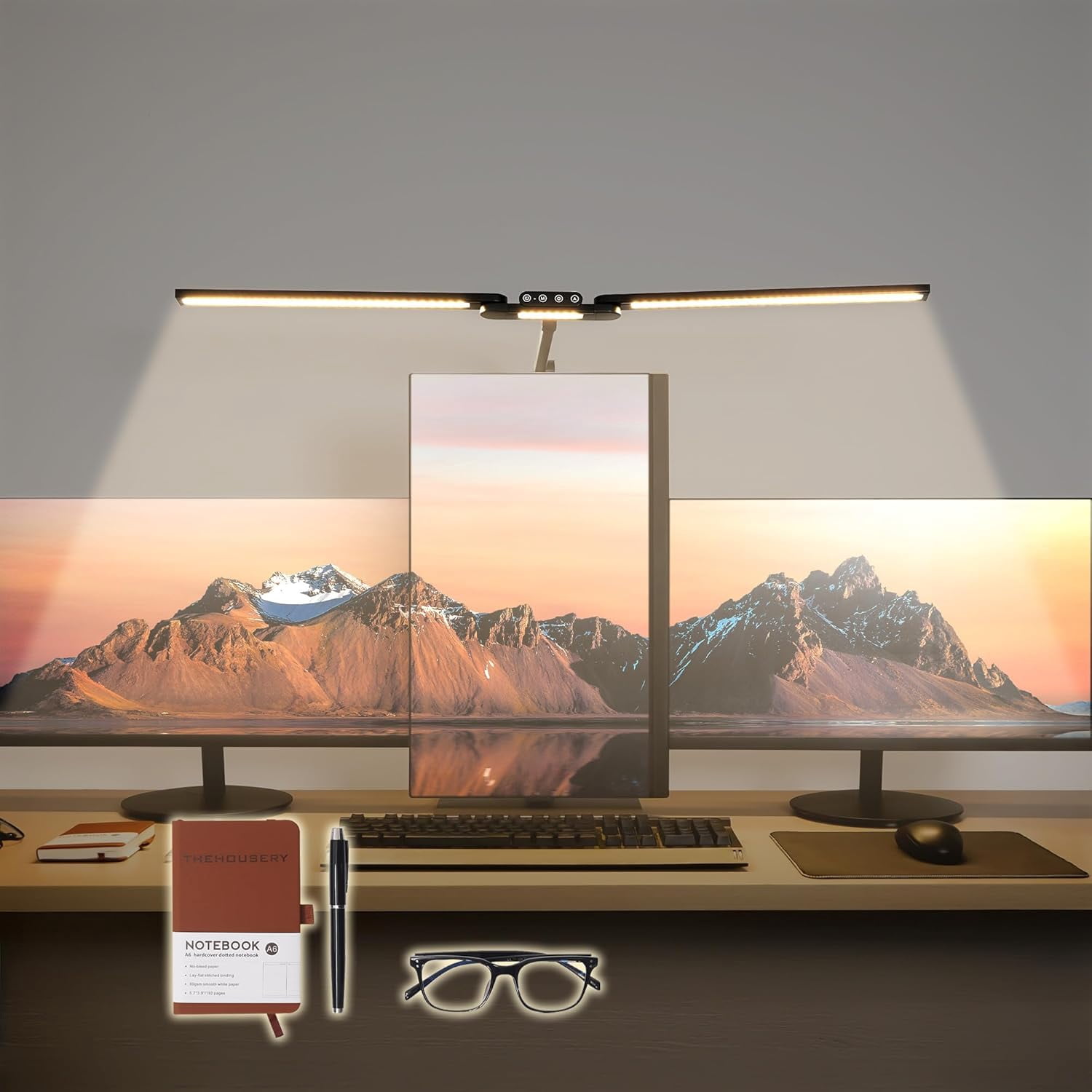 Desk Lamp, Anti Eyestrain with Blue Light Blocking Glasses Included ...