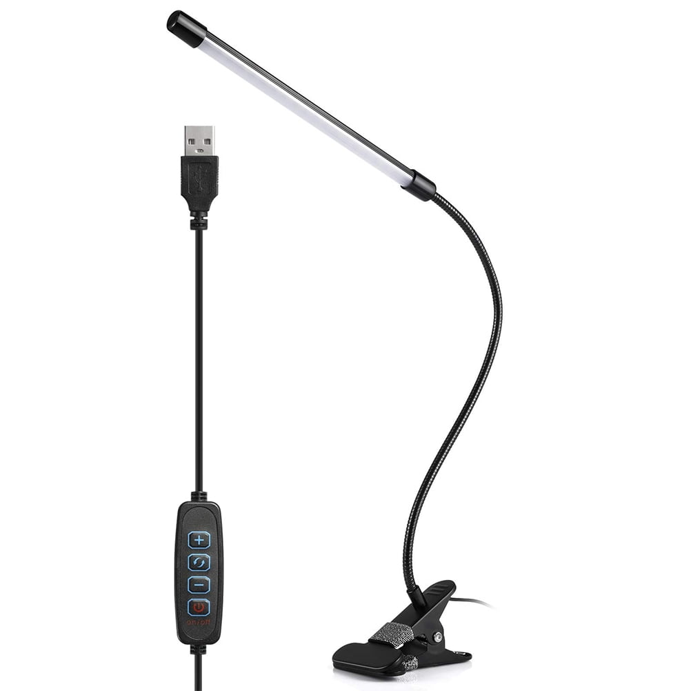 Desk Lamp Clip on Light USB LED Table Lamp 360 ° Flexible Gooseneck Clamp Desk Lamp with 3 Color ...