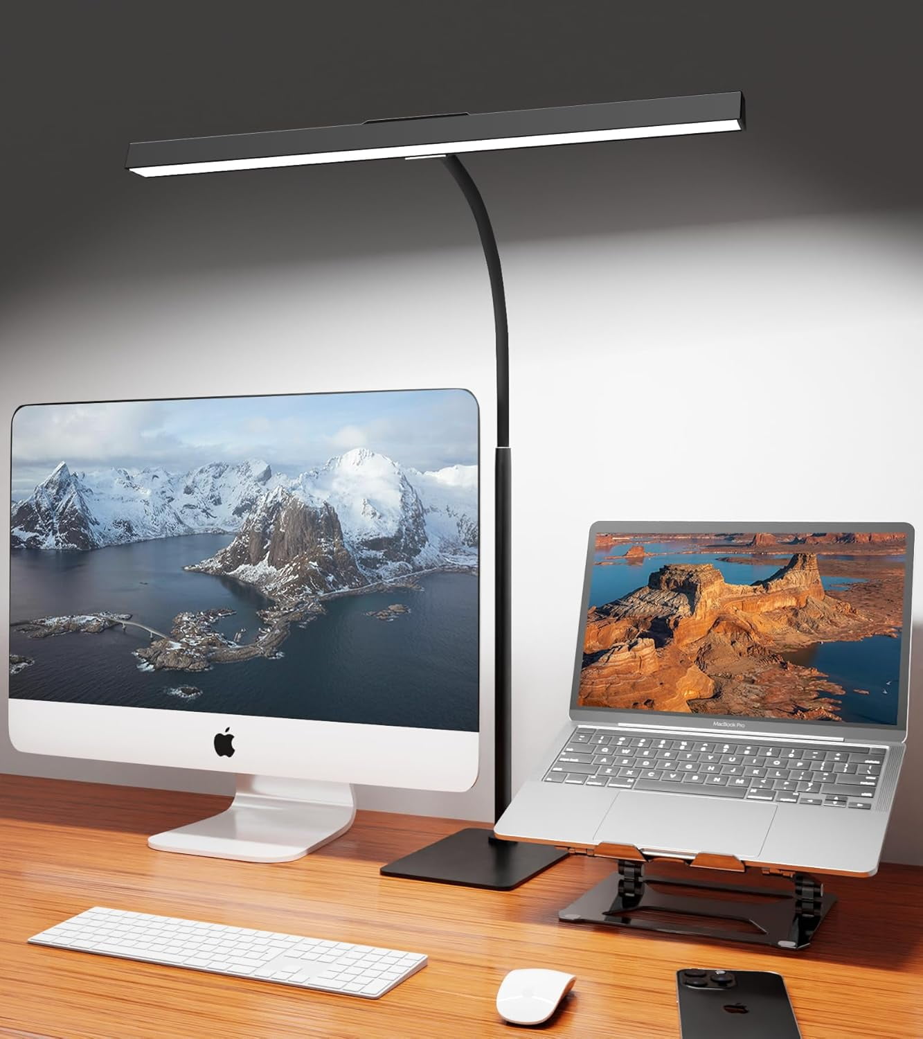 Desk Lamp for Home Office with Base, Eye-Caring Light Adjustable ...