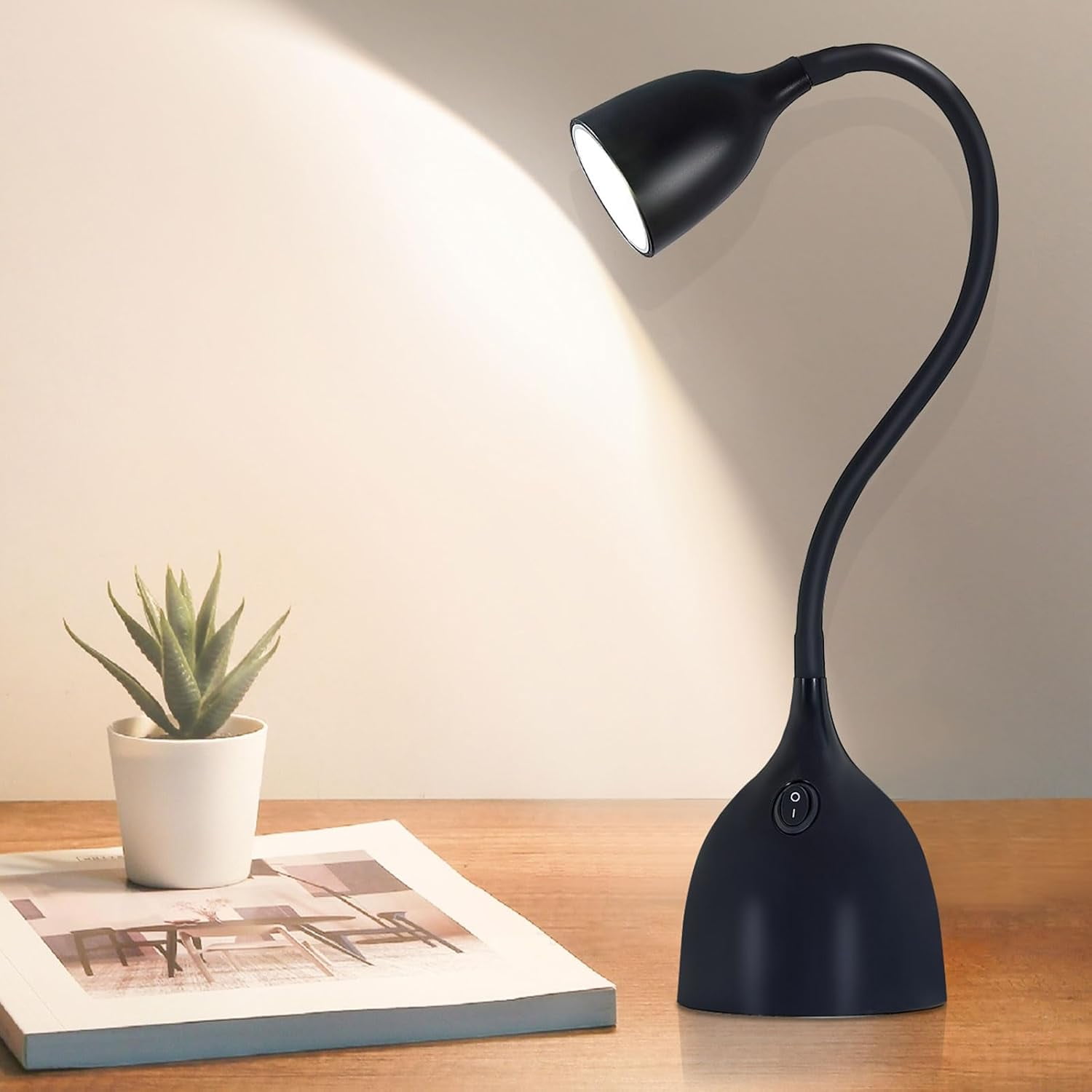 Desk Lamp for Home Office, LED Reading Light, Small Adjustable Flexible ...