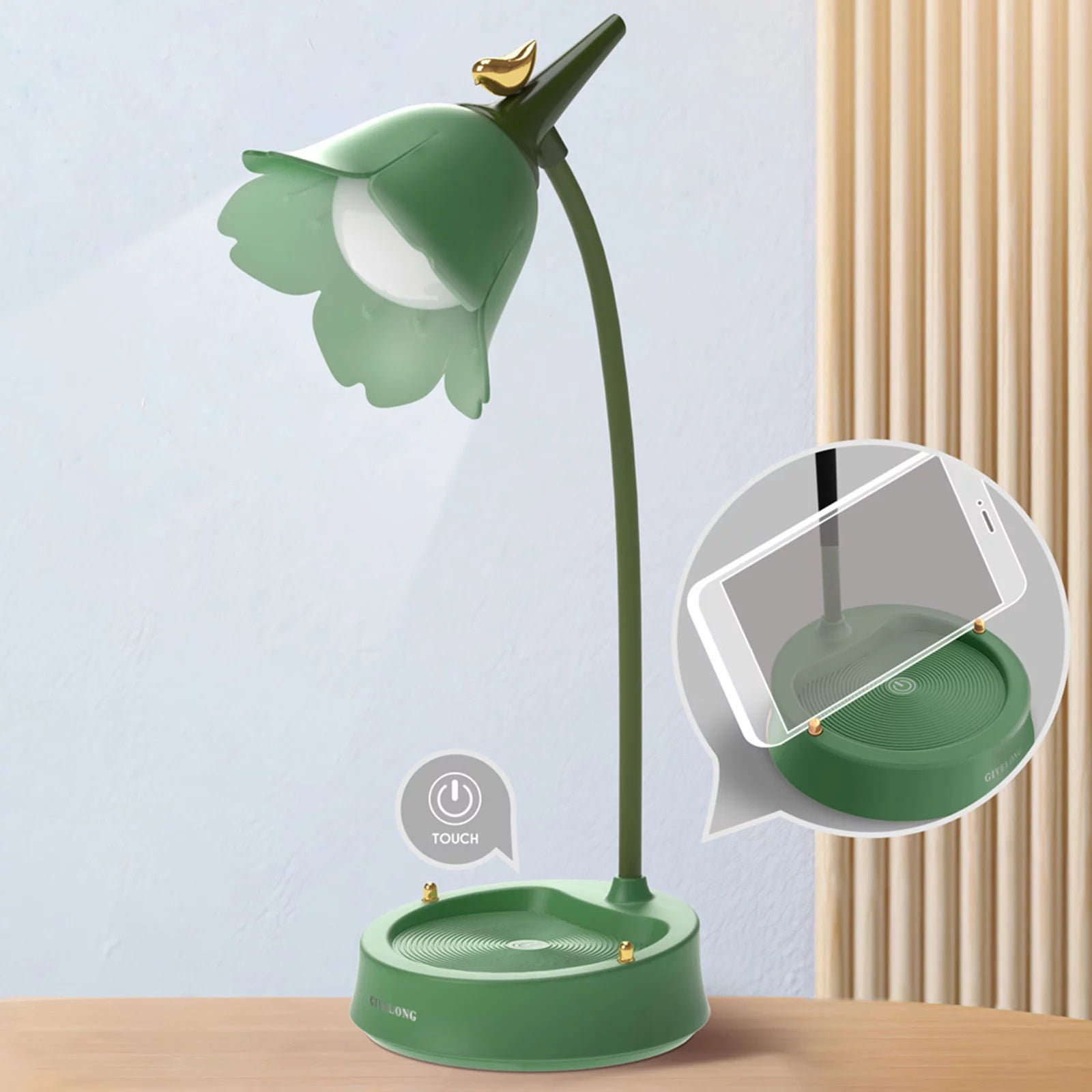 Desk Lamp for Kids Sunflower LED Charging Table Lamp Support Eye ...