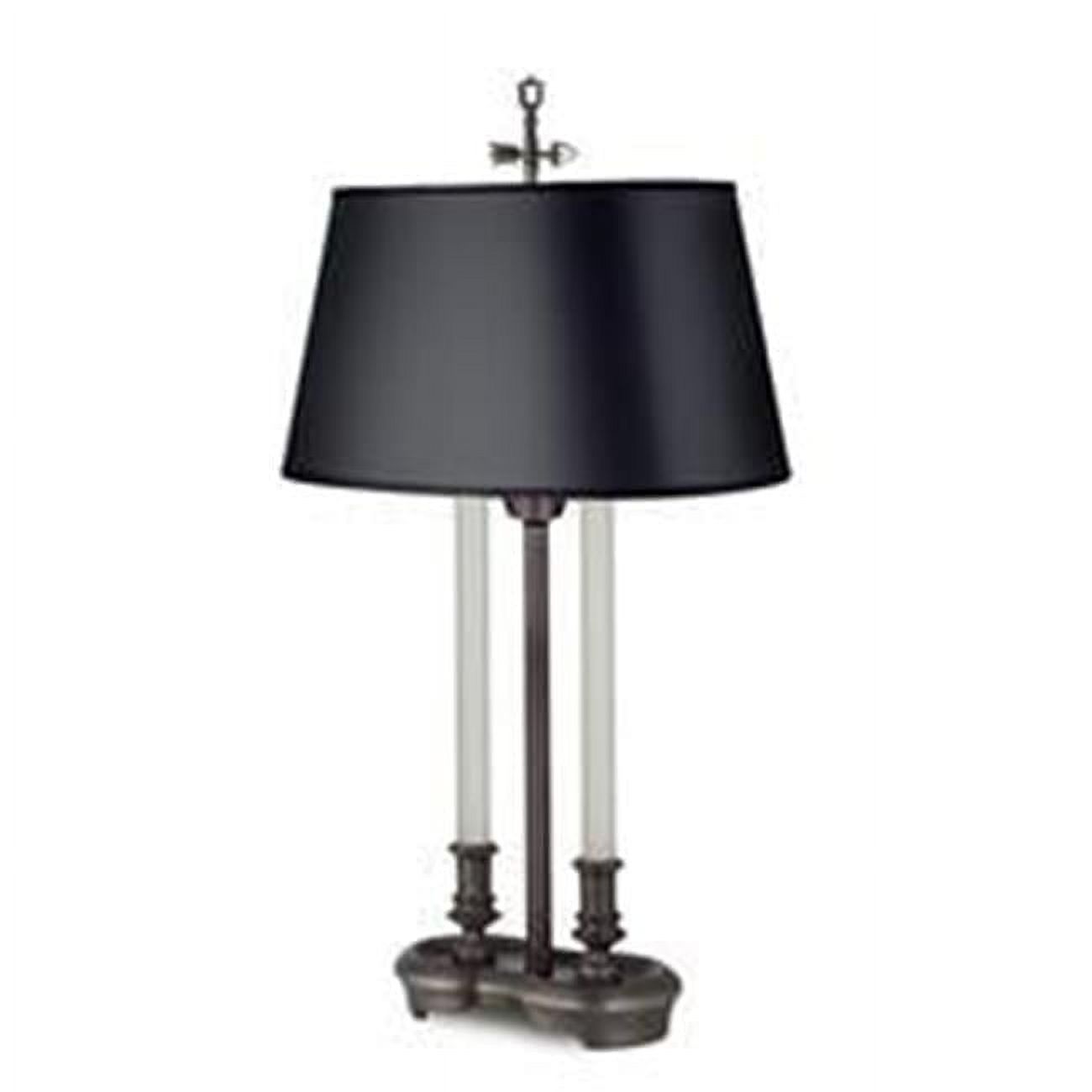 Desk Lamp in Antique Old Bronze with Black Opaque & Gold Foil Shade ...
