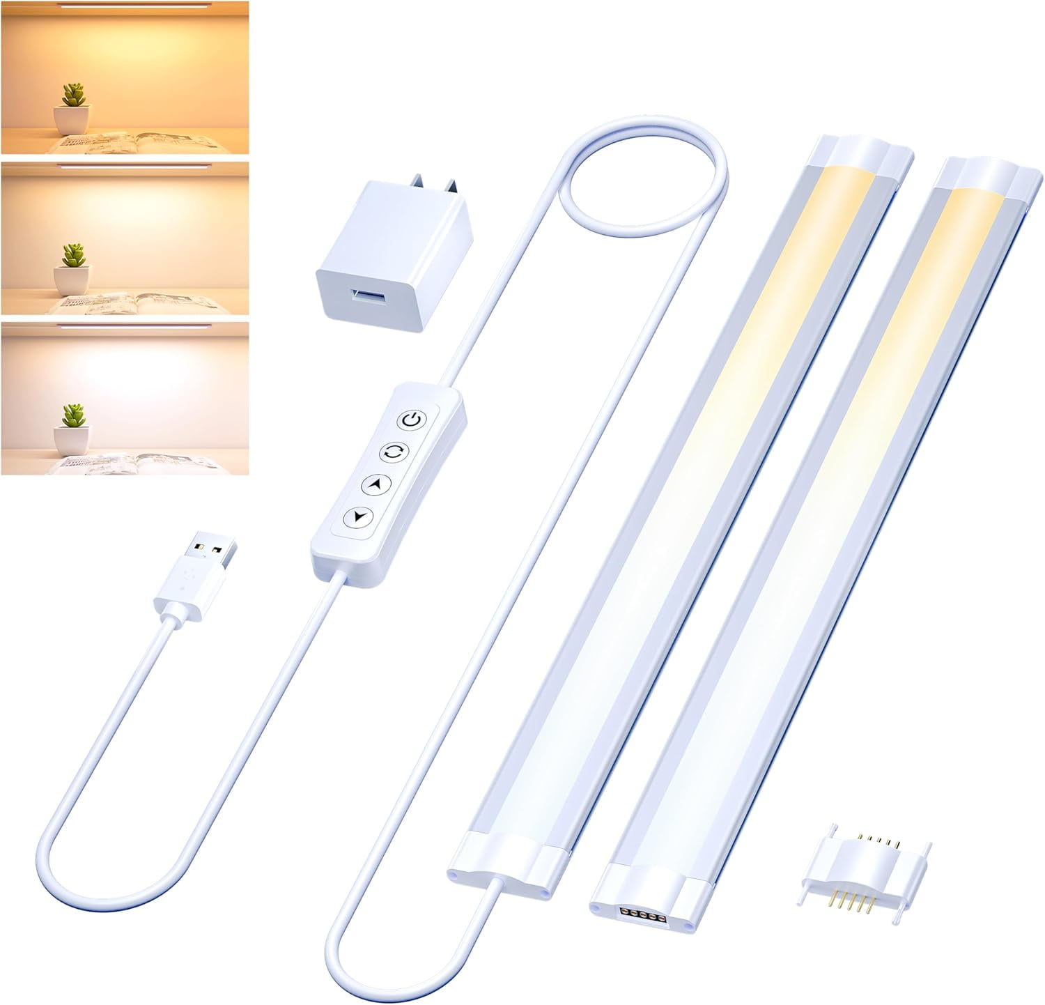 Under Desk Light, 12 Inch Shelf Lights Strip, LED Under Cabinet ...
