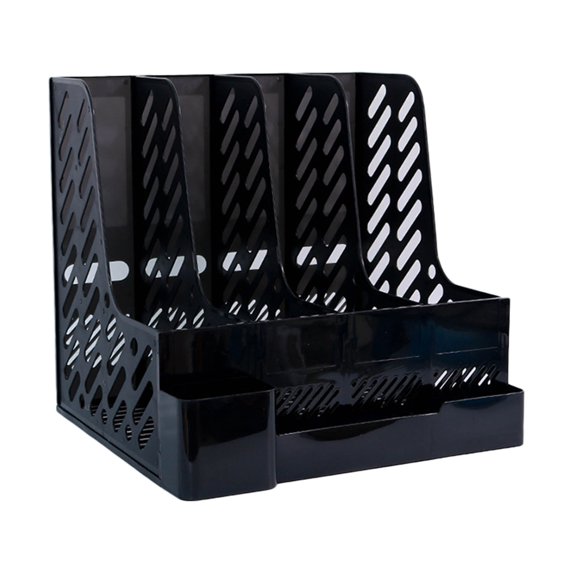 Desk Magazine Storage Holder 4 Sections Frames PP File Dividers ...
