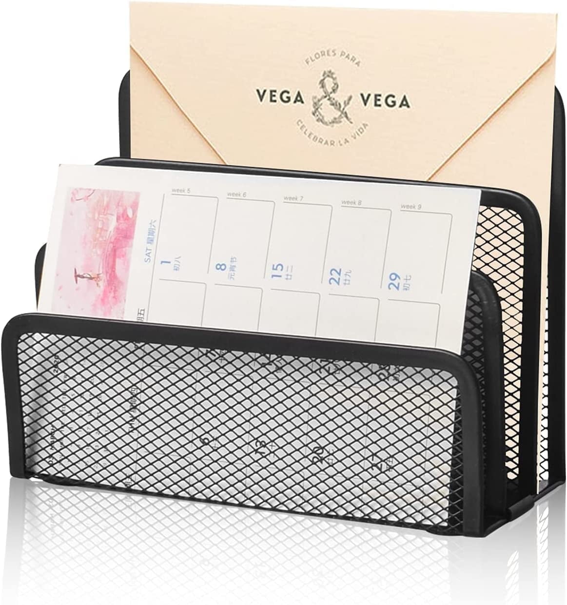 TORUBIA Desk Mail Organizer - Small Metal Mesh File Holders, Letter ...