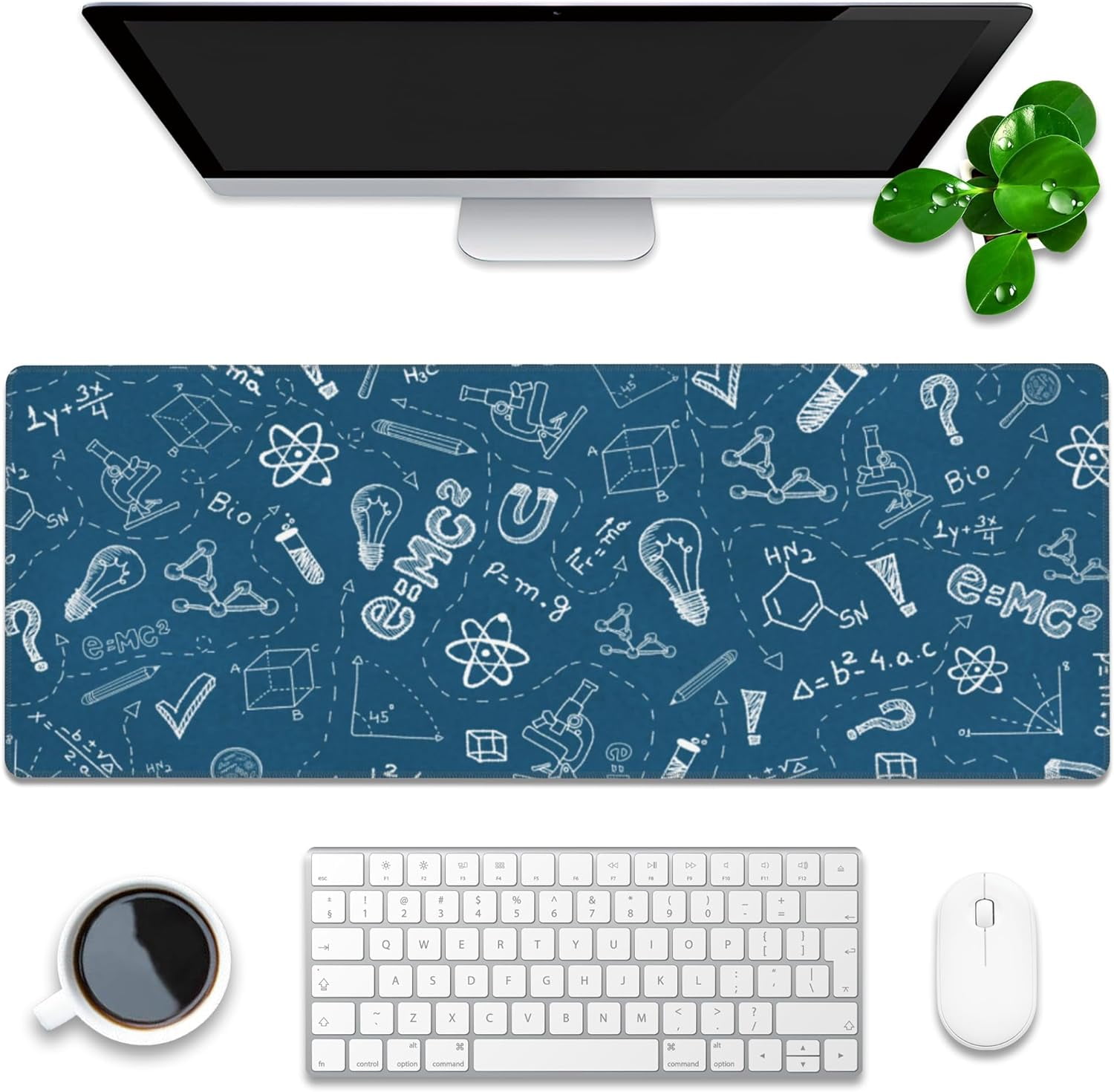 Desk Mat, Blue School Science Formula Extended Gaming Mouse Pad Large ...