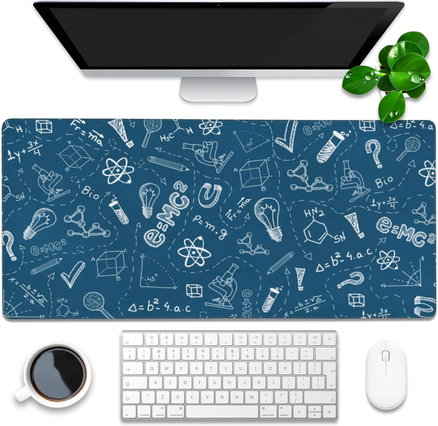 Desk Mat, Blue School Science Formula Extended Gaming Mouse Pad Large ...